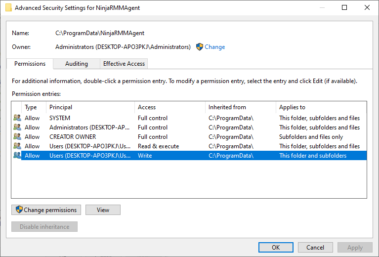 Privilege escalation vulnerability in NinjaRMM Agent MSI Installer ...